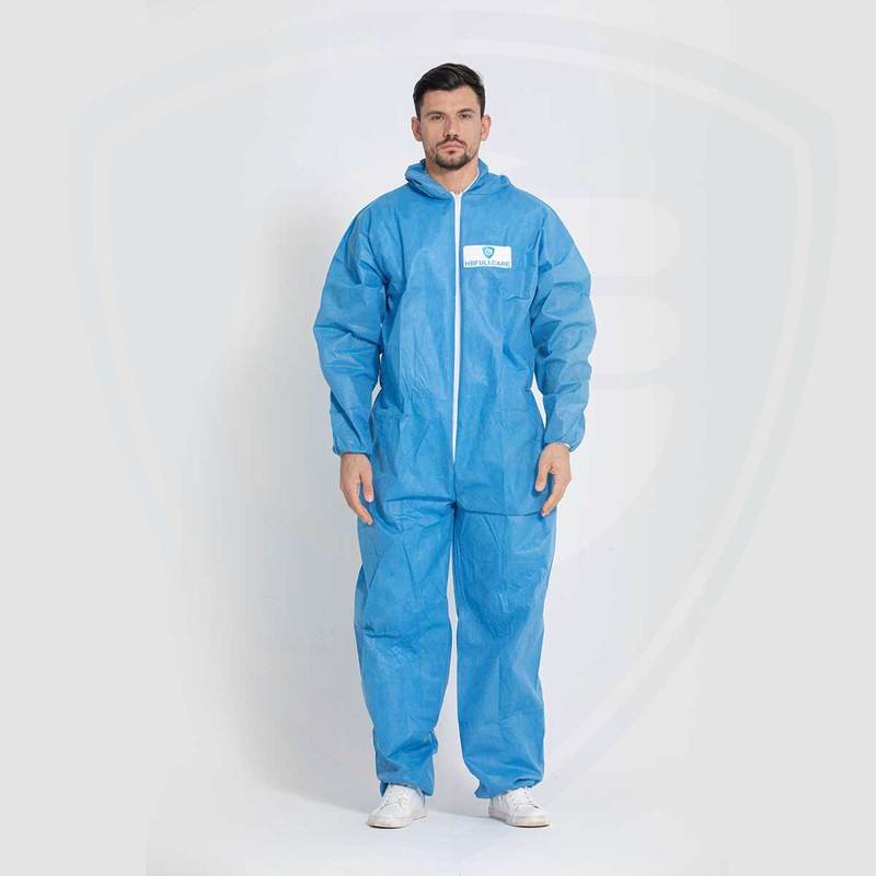 Blue SMS Industrial Unisex Disposable Coverall for Cleaning Lightweight ...