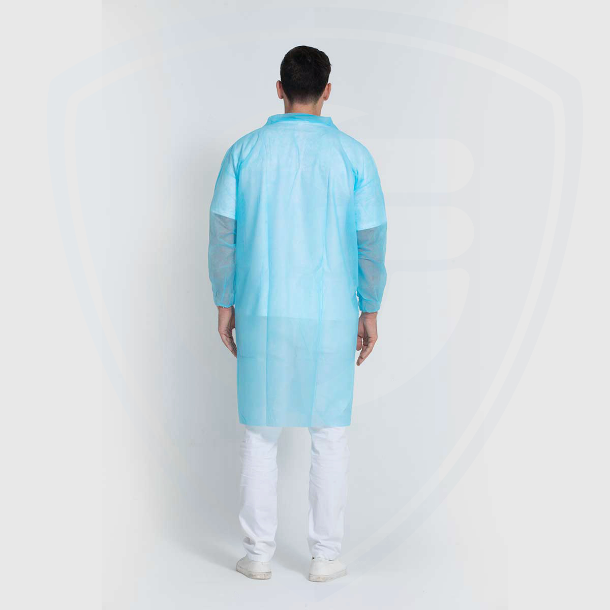 Non-Woven Adult Disposable Isolation Blue Lab Coat with Elastic Cuffs ...
